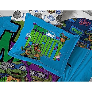 Jay Franco Nickelodeon Teenage Mutant Ninja Turtles Twin Comforter Set - 5 Piece Bedding Includes Sheet Set & Pillow Covers - Super Soft Mini Mutants Microfiber Bed Set