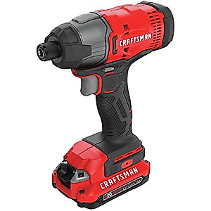 CRAFTSMAN 20V MAX Impact Driver Kit, 1 Battery, 1/4-Inch (CMCF800C1) , Red