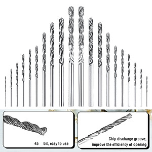 20 Pieces Diamond Drill Bits Set Twist Diamond Tip Drill Bit Heavy Duty Micro Diamond Drill Bit Set for Glass Tile Jewelry, 0.8 mm 1.0 mm 1.2 mm 1.5 mm 1.8 mm 2.0 mm 2.5 mm 3.0 mm 3.5 mm 4.0 mm