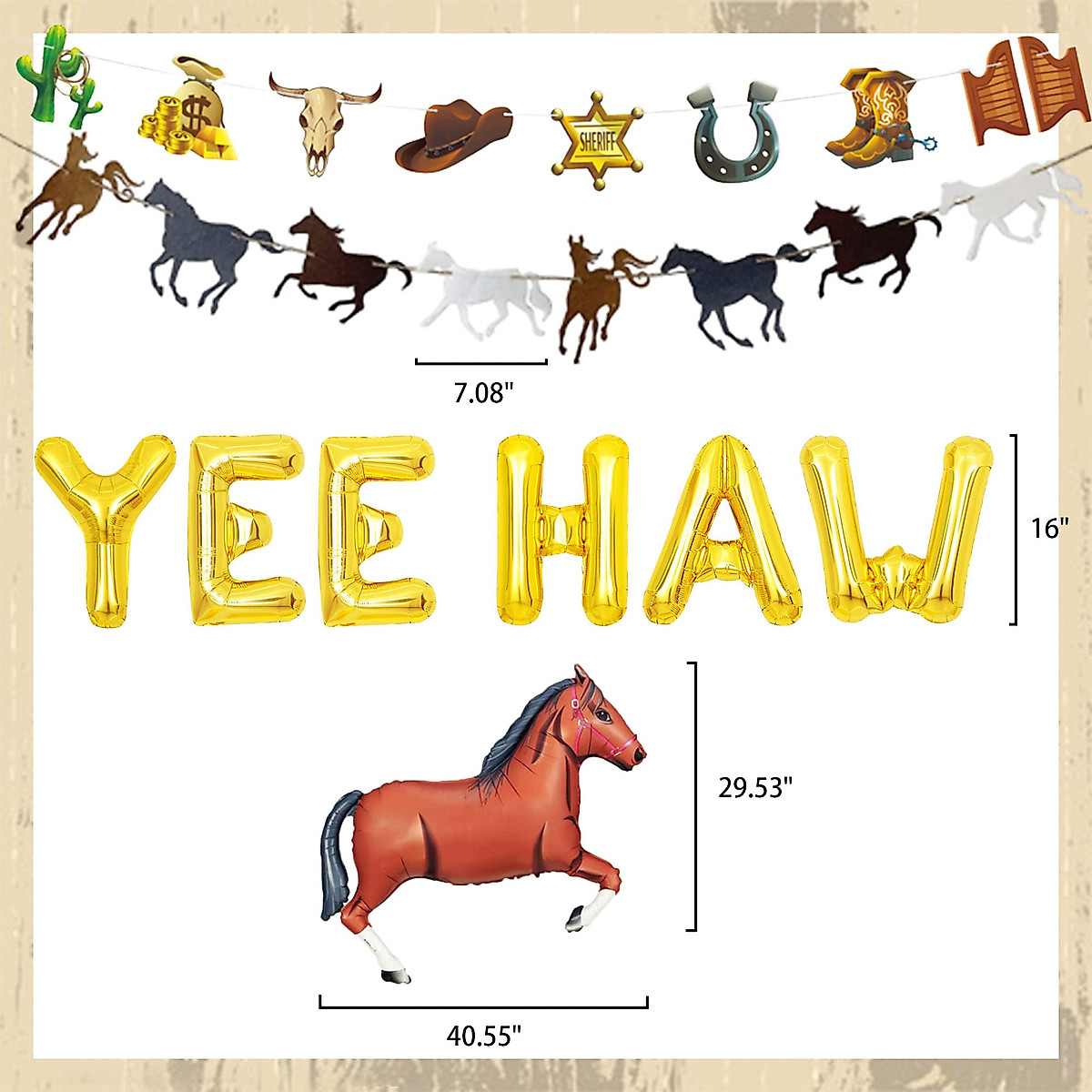 Yee Haw Balloons Yee Haw Western Party Yee Haw Party Sign Decoration Western Cowboy Yee Haw Banner Party Decorations Cowgirl Birthday Decoration Cowboy Bachelorette Decoration