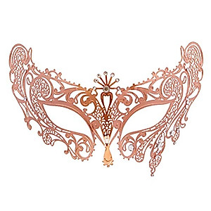 Toyvian Masquerade Mask Metal Lace Mask with diamond for Dance Party for Girls Women Party Supplies