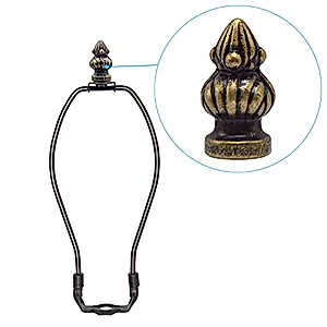 ECUDIS 1-3/8 Inches Lamp Finial Cap Knob Lamp Decoration for Lamp Shade (Antique Brass, Pack of 2)