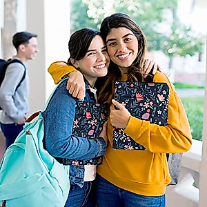 Book Sleeve Book Covers Book Protector Floral Printed with Zipper Washable Fabric for Teen Adult Book Lover Teacher Student(Medium,11 X 8.7 Inch)…