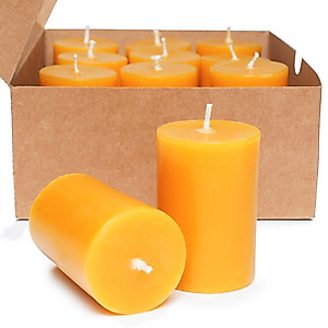 Serenibee Candle 100% Pure Beeswax Votive Candles - Set of 12 Hand-Poured Eco Friendly Gift Set - Long Burning