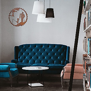 JINDENG Father's Day Unique Gift Metal Art Fishing Wall Decor, 3D Metal Wall Art Rusty Father and Son Daughter Fishing Round Hanging Decor Crafts - Home Garden Decoration (C)