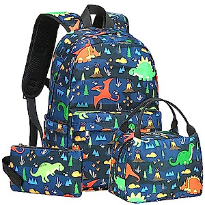 ZHT Dinosaur Backpack For Boys, Cute Lightweight Waterproof Preschool Kids Backpack, Kindergarten Nursery Travel Bag With Chest Strap