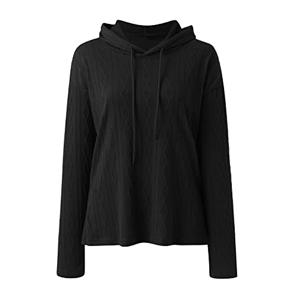 Keepfit hood scoop kit Fleece Hoodies Womens Oversized Sweatshirts Long Sleeve Shirts Hooded Sweatshirt with Pocket Fall Pullover Clothes Black