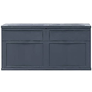 GOLINPEILO Patio Storage Box 84.5 gal Black Patio Garden Outdoor Storage Container for Toys, Furniture Deck box (Weight:18.34 lbs)