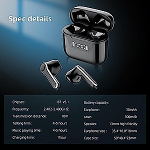 RETROQ J101 Wireless Earbuds HiFi Sound Bluetooth Headphones ENC Noise Cancelling Earphones for HD Calls Comfort Fit Bluetooth Ear Buds with IPX6 Waterproof for iPhone Android (White)