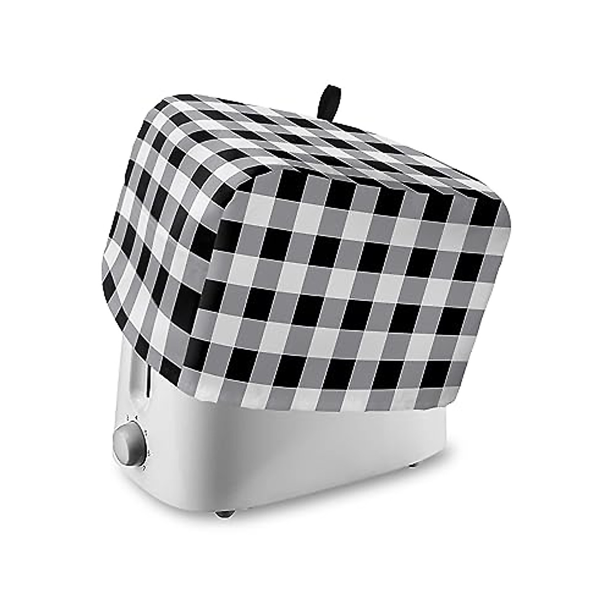 Toaster Cover, 2 Slice Toaster Cover Vintage Farmhouse Black White Buffalo Check Plaid Kitchen Small Appliance Covers, Dust and Machine Washable Bread Maker Cover (12w X 7.5d X 8h)