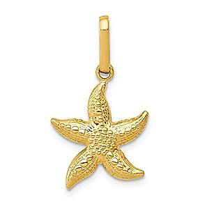 IceCarats 14K Yellow Gold Starfish Necklace Charm Pendant Only