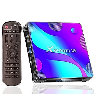 Android TV Box 11.0, Android Box Quad Core RK3318 CPU 2GB 16GB Supports 2.4G+5G Dual Wi-Fi/ 100M Ethernet/ BT 4.0/ USB 3.0/3D 4K Ultra HD H.265 Decoding Smart TV Box Android Media Player