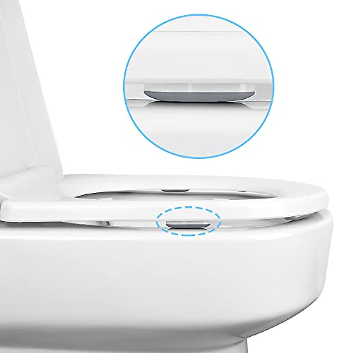 Bidet Toilet Seat Bumpers,Toilet Lid Bumper with 2 Height Choose,Strong Self Adhesive Universal Bidet Bumpers,Avoid Touching Toilet Seat Bumper 5 for Toilet Lid, 2 for Toilet Tanks (Peanut, Grey)