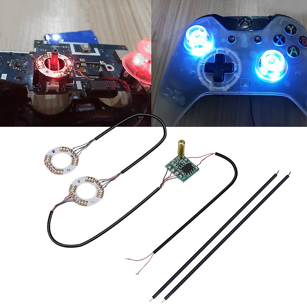 7 Colors LED Lamp Thumb Sticks Mod Thumbstick Ring Suitable for One, Controller, and Easy Installation( one Controller )