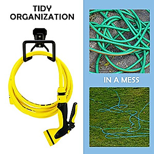 Garden Hose Holder Wall Mount, Heavy Duty Water Hose Hanger Garden Hose Rack Indoor Outdoor Tube Rope Organizer, 1 PC