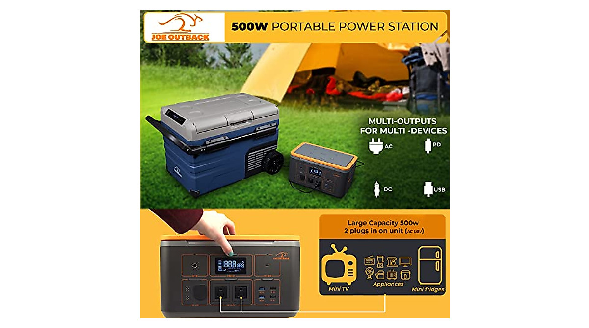 Portable Power Station with 500W Output, Wireless Charging & USB