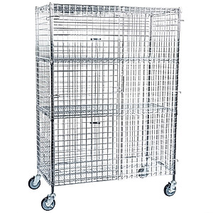 TableTop King NSF Mobile Chrome Wire Security Cage Kit - 24" x 48" x 69"