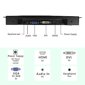VSDISPLAY 10.4 Inch 800x600 Portable LCD Monitor VS104ZJ01 Extra Display Screen with HD-MI DVI VGA Input,Built-in Dual Speakers