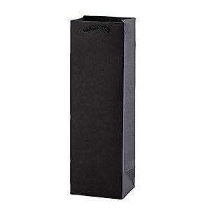 Frogued Champagne Gift Handbags 10 Pcs Kraft Paper Wine Bags Solid Color Fall Prevention Packaging Bags Wine Packaging Gift Bags Black Single Layer