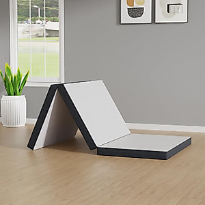 3 inch Memory Foam Tri Folding Mattress/Portable Foldable Mattress Topper with Washable Cover Non-Slip Bottom for Camping, Guest, Floor RV, CertiPUR-US Certified,Twin