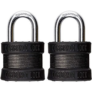 Commando Lock | Blackout Laminated Steel Padlock | Military-Grade | Gun Case Locks (2 Pack)