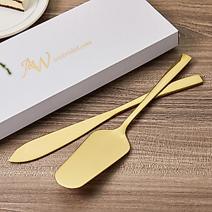 AW BRIDAL Gold Wedding Cake Knife and Server Set, Cake Cutting Set Pie Pastry Servers for Parties Events Bridal Shower Anniversary Engagement Gifts