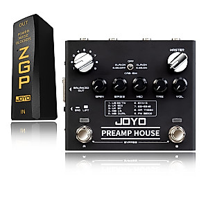 JOYO R-15 Dual Channel Preamp Cabinet Simulation Effect Pedal Bundle with JP-06 Noise Blocker Pedal Power Supply