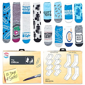 Ripple Junction The Office 12 Days Of Socks Advent Calendar Gift Set (12 Socks Included)