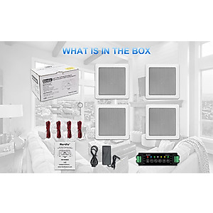 Herdio Bluetooth Ceiling Speakers, 320W 5.25 Inch Flush Mount in Wall Speakers Surround Sound System, Perfect for Home Theater, TV, Bathroom, White, 2 Pairs