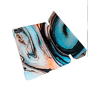 Cute Blue White Quicksand Marble Case Compatible with All Generations iPad Air Pro Mini 5 6 11 inch 12.9 10.9 10.2 9.7 7.9 Plastic Fabric Cover Slim Smart Stand SN873 (8.3" Mini 6th gen)