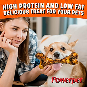 Powerpet Jr. Mammoth Bone - Halloween Dog Treats, Natural Beef Dog Chew Bones, Digestible Dog Bones w/High Calcium, for Dental Health, Large Breeds & Aggressive Chewers - Odorless, Smoked Flavor 1pc