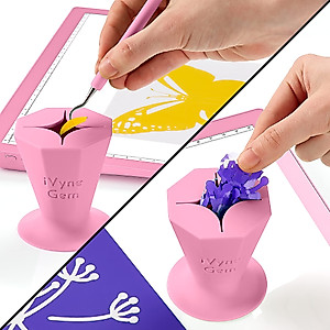 iVyne Gem - Suctioned Vinyl Weeding Scrap Collector and Holder for Weeding Tools for Vinyl (Pink)