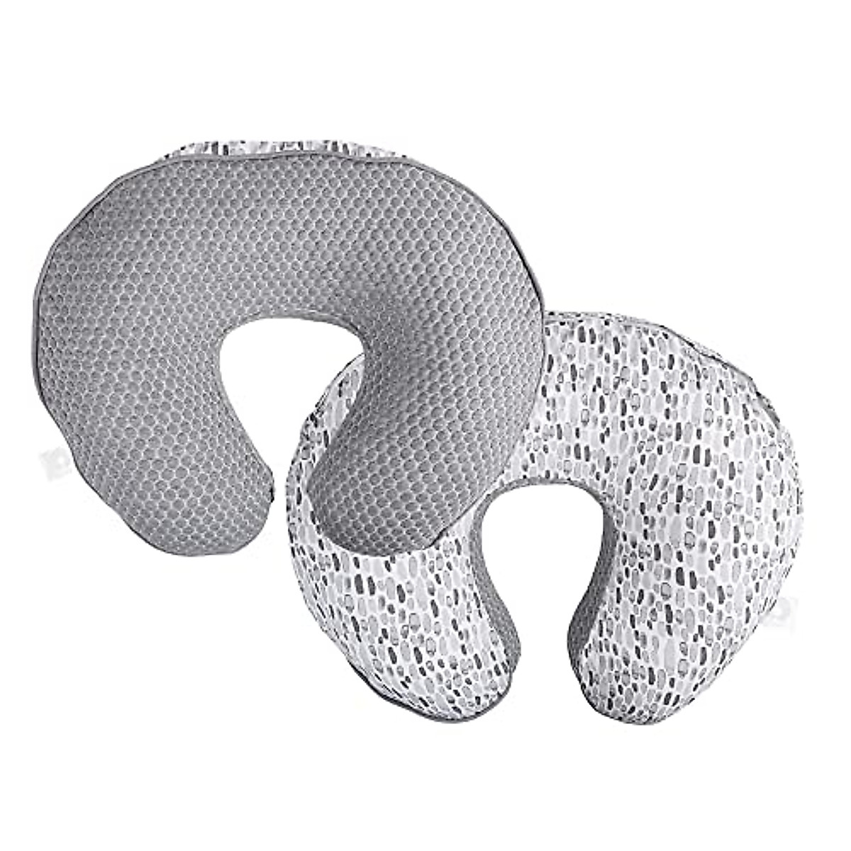 Boppy Nursing Pillow Luxe Support , Gray Brushstroke Pennydot, Ergonomic Nursing Essentials for Bottle and Breastfeeding, Firm Fiber Fill, with Soft Removable Nursing Pillow Cover, Machine Washable
