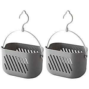 Angoily Razors Shower Basket: Loofahs Bathroom Room Bins Grey Organizers Household Gray Shelves Pantry Home Storage Shampoo Shelf Caddy Bin Kitchen Towels Hanging Hook Soap with Organizer