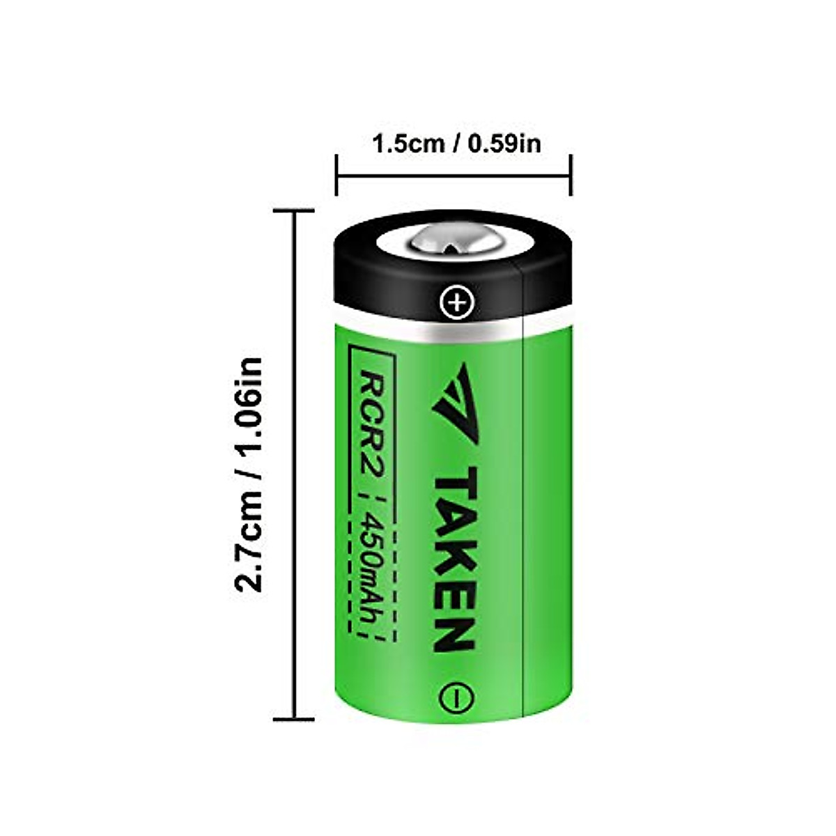 Taken CR2 Rechargeable Batteries with Charger, 3.7V 450mAh CR2 Battery, 8 Pack RCR2 Battery with 4-Ports Charger (Not for Arlo Batteries)