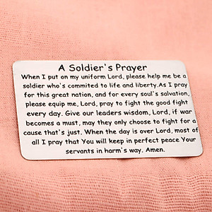 LQRI Soldier Prayer Wallet Card Soldier Jewelry Soldier Gift Military Prayer Gift Deployment Gift Army Navy Air Force Jewelry (Soldier Prayer Wallet Card)