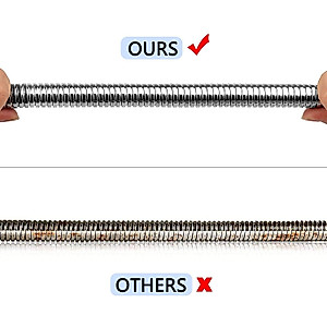 COOLWEST 44 Inch Pre-Rinse Hose Flexible Stainless Steel Hose with Heat Resistant Black Handle for Commercial Sink Faucet Dish Sprayer Hose Replacement Parts