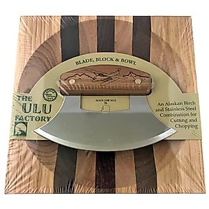 Alaskan Knife Chopping Board With Large Bowl, Seaplane Scene