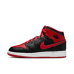 Nike Jordan Nike Air 1 Mid Men's Shoes Black/Fire Red-White DQ8426-060 9.5