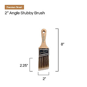 Vermeer Paint Brushes - 4-Pack - 2" Angle Stubby Brushes for All Latex and Oil Paints & Stains - Home Improvement - Interior & Exterior Use