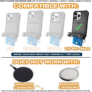 Scooch iPhone 15 Pro Max Case with Card Holder, Wingmate for iPhone 15 Pro Max Wallet Case with Hidden Card Slot and RFID Protection, Holds up to 4 Cards, Military Drop Protection, Black