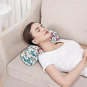 Vnurnrn Swedish Folk Horse Neck Support Pillow Round Neck Roll Bolster Cylinder Pillow Cervical Pillows Bolster Pillow for Leg Knee Back Head Support for Adults Bedroom Camp Work