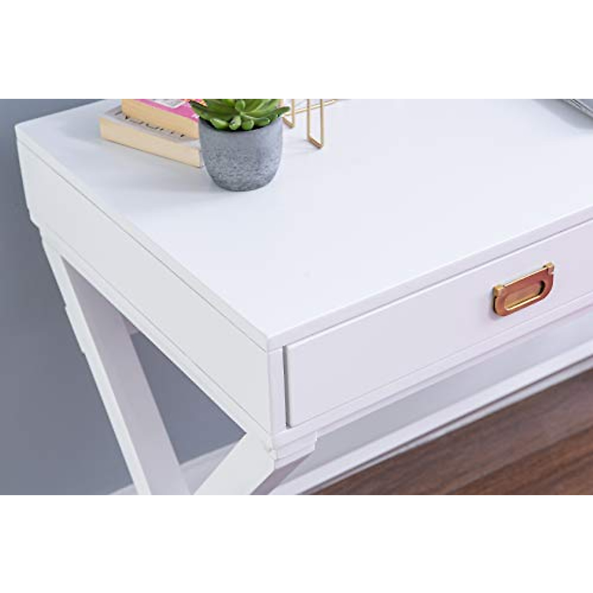 Linon Desk, White, 44"W x 20"D x 30"H