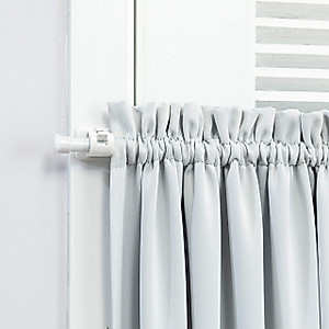 Spring Garden Home White Blackout Curtain for Door Window Room Darkening Thermal Panel Window Covering Blackout Drapery for Front Doors with Free Tieback, 1 Panel, 25 x 40 inch, Greyish White