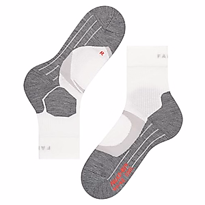 FALKE Women's RU4 Endurance Cool Running Socks, Mid Calf, Medium Cushion, Athletic Sock, Breathable Quick Dry, Nylon, White (White-Mix 2020), 8-9, 1 Pair