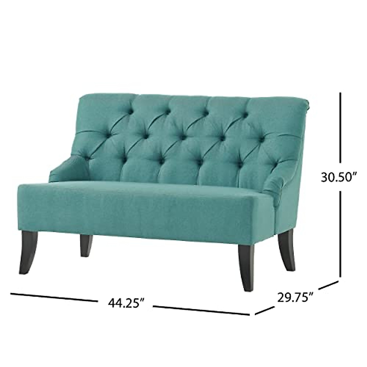 Christopher Knight Home Nicole Fabric Settee, Dark Teal