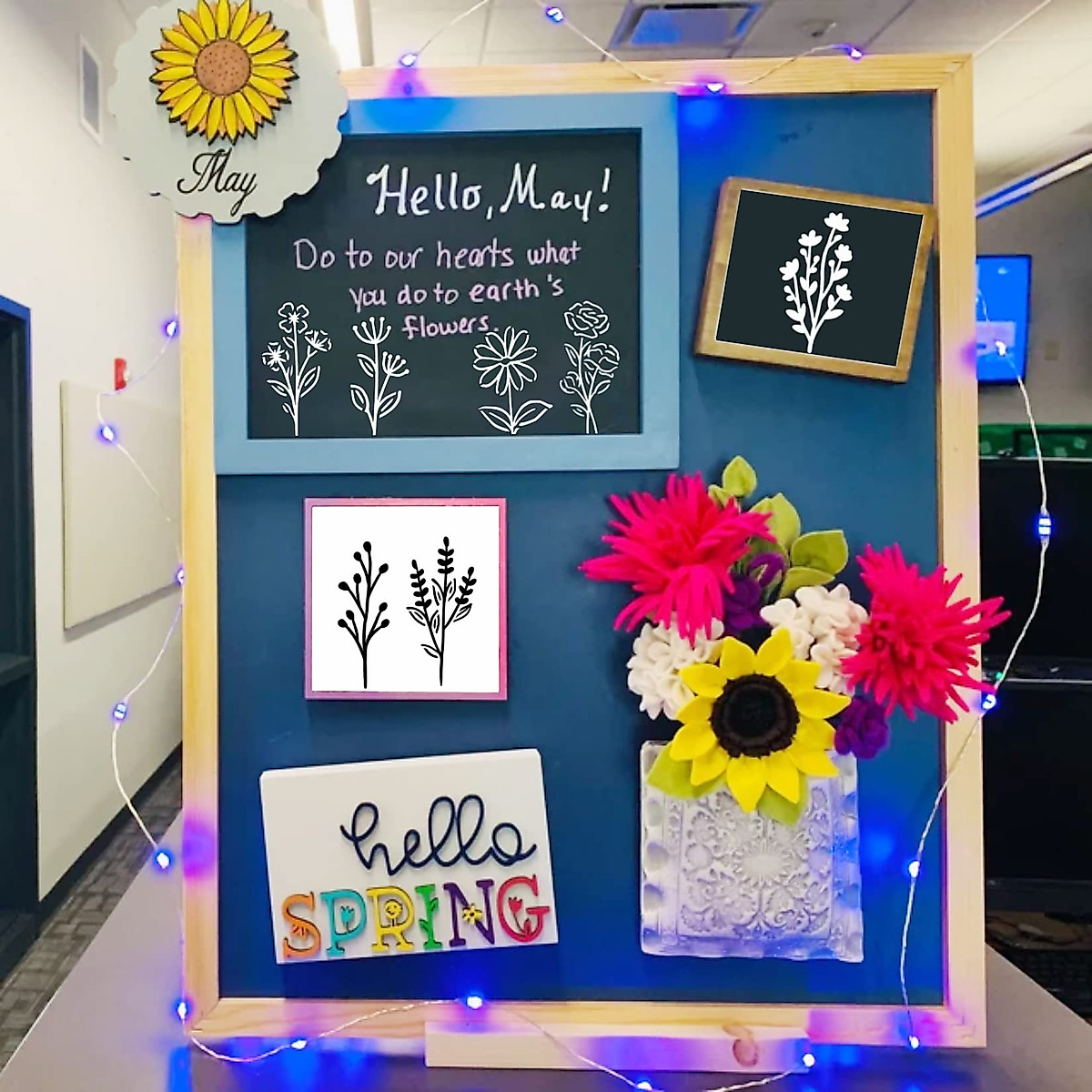 Botanical Flower Stencils for Crafts Small Wildflower Floral Paint Stencil for Painting on Wood Card Making, Tiny Nature Vine Herb Essential Art Stencils for Adults Kids Furniture Walls (50 flowers 2)