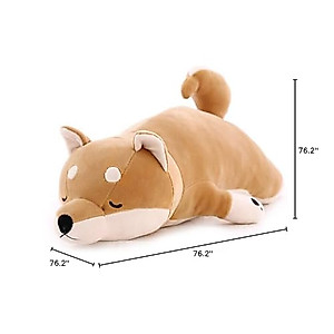 30'' Shiba Inu Plush Stuffed Animal, Giant Stuffed Animals for Anxiety, Big Shiba Inu Corgi Plush, Dog Plush Pillow Hugging Pillow Sleeping Dog Cushion Soft Plush Toy Big Stuffed Animals Kawaii Decor