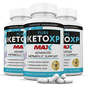 Pure Keto XP Max 1200MG Pills Advanced Ketogenic Supplement Real Exogenous Ketones Ketosis Support for Men Women 60 Capsules 3 Bottles