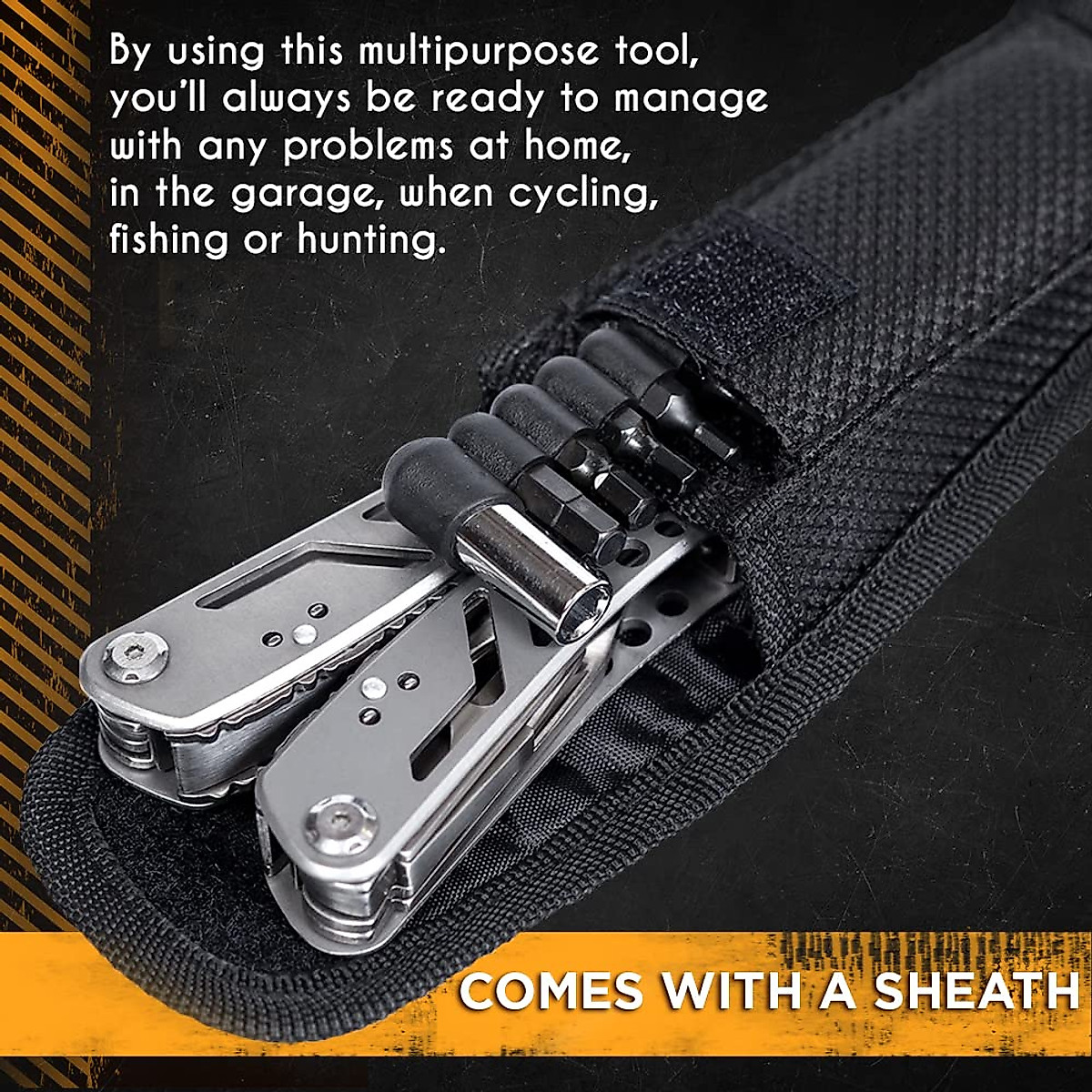 Multitool 24-in-1 with Mini Tools Knife Pliers and 11 Bits - Multi Tool All in One Multi Function Gear for Men Best Multi-tool Kit for Work EDC Camping Backpacking Survival - Great Gift for Men 2238